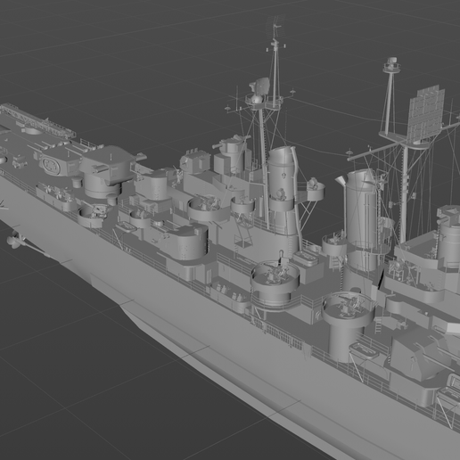 🚢 Digital model of the US Cleveland-class cruiser・ OBJ File for 3D ...