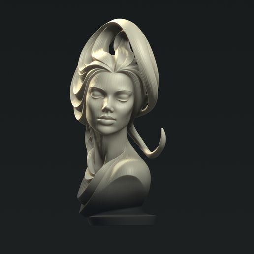 ♀️ Ethereal Flow – Abstract Female Marble Bust | 3D Printable Sculpture ...