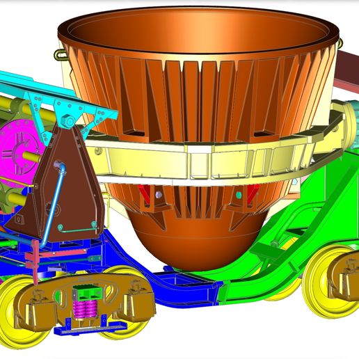 🦶 1/32 Scale 400 Cubic Feet Cinder ladle Car・ 3D File for 3D printing・Cults