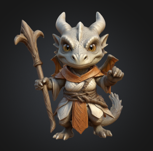 3D file Chibi Female Dragonborn Druid Miniature ♀️ ・Model to download ...