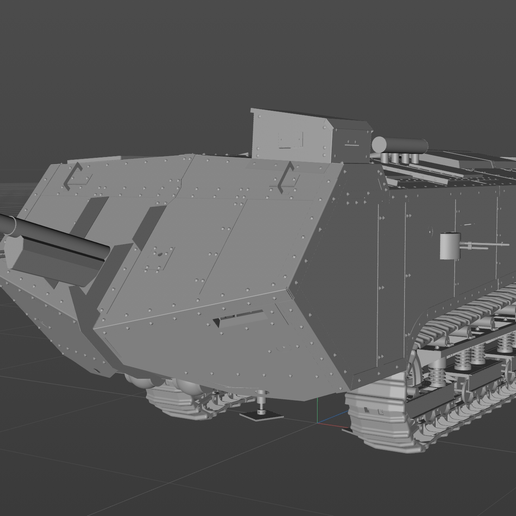 🪖 Digital model of the French "Saint Chamond" tank・ OBJ File for 3D ...