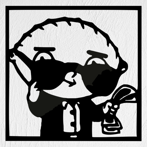 STL file Family Guy Tweek Wall Sticker with Lenses and 2D Bills 👪 ・3D ...