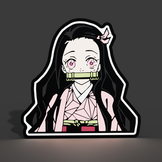 3MF file Nezuko Demon Slayer Lightbox LED Lamp 🔦 (STEP)・3D printable ...