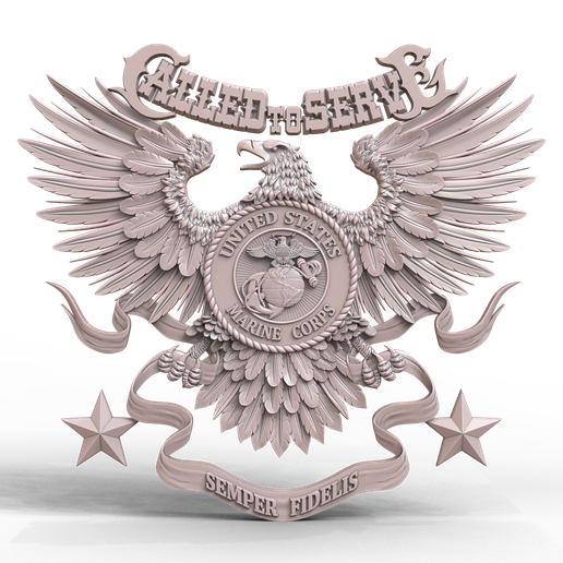 3D file 3D Model STL File for CNC Router Laser & 3D Printer USMC 13 📁 ...