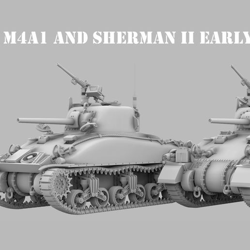 🇫🇷 Sherman M4A1 and Sherman II early DV Hull 1942 pack・ 3D File for 3D ...