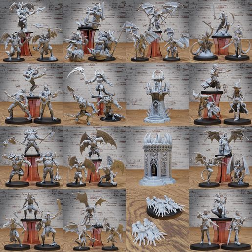 🎲 Hells Wrath Set ‧ DnD Miniature ‧ Tabletop Miniatures ‧ Gaming Monster ‧ 3D Model ‧ RPG ...