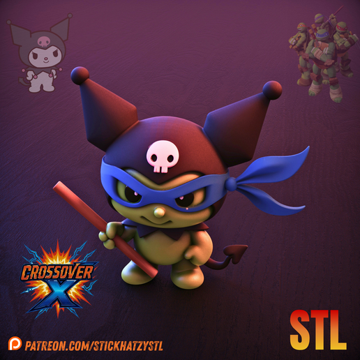 🥷 Kuromi x Ninja Turtles | STL Model | Crossover X Fan Art・ STL File ...