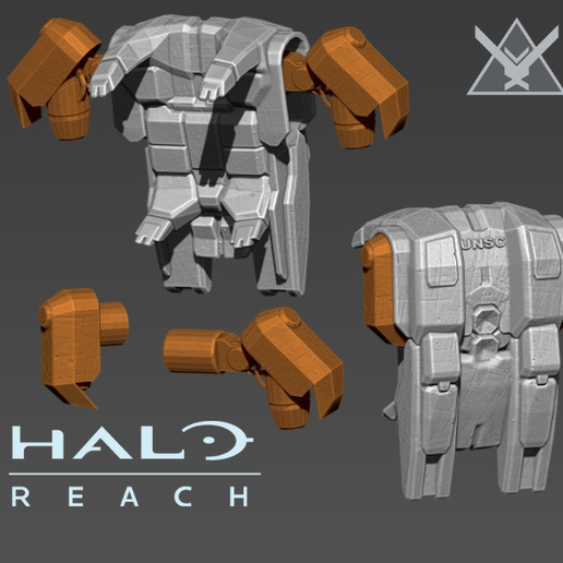 😇 jetpack 3D MODEL HALO REACH Spartan Collection・ OBJ File for 3D ...