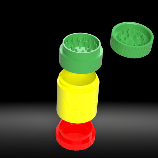 🫙 Weed Jar With Grinder・ STL File for 3D printing・Cults