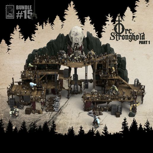 🤴 BUNDLE#15 - ORC STRONGHOLD part1・ 3D File for 3D printing・Cults