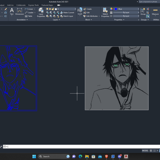 STL file bleach - ulquiorra schiffer wall 2d 🖼️ (DXF)・Model to download ...