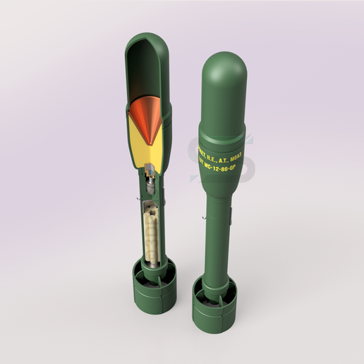 🚀 United States WW2 Bazooka M6A3 HEAT Rocket・ STL File for 3D printing ...