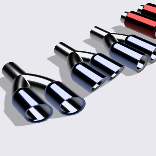 🚗 Large Tailpipe assortment for scale model car/truck・ STL File for ・Cults