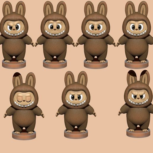 🧸 LABUBU FOR 3D PRINT STL. 9 CHARACTERS. 2 POSES.・ STL File for 3D ...