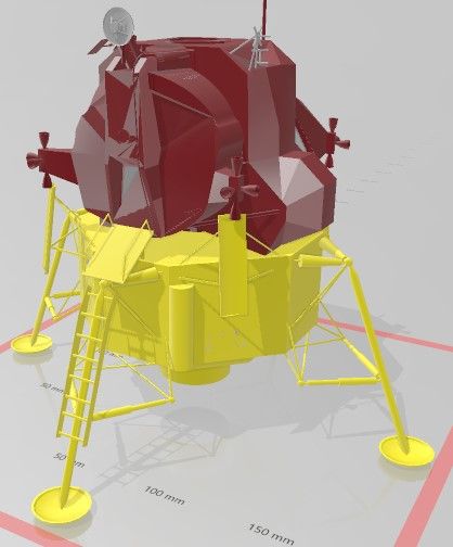 🌙 (Rev1) Apollo + Lunar Module・Free STL File for 3D printing・Cults