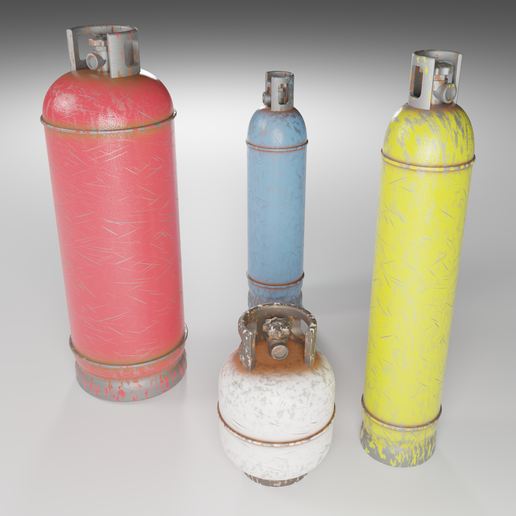 ⛽ Propane/Gas/Welding Tanks (Four Pack)・Free STL File for 3D printing・Cults