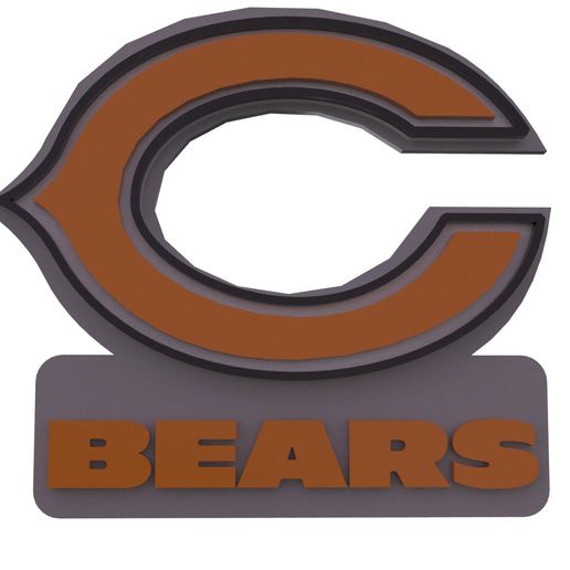 3D file NFL Chicago Bears Logo Shield Printable and Renderable 🛡️ ・3D ...