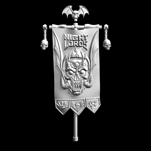 🧛 Darkness Lords banner 4・ STL File for 3D printing・Cults
