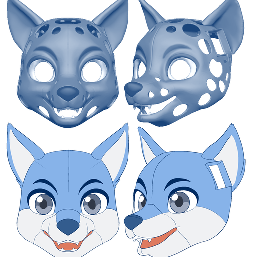 how to draw a fox furry head