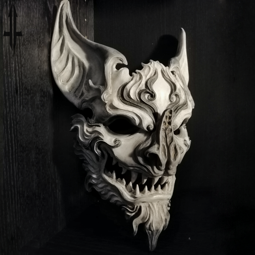 🦇 Bat Oni mask (wearable half and full mask) Shikaka・ OBJ File for 3D ...