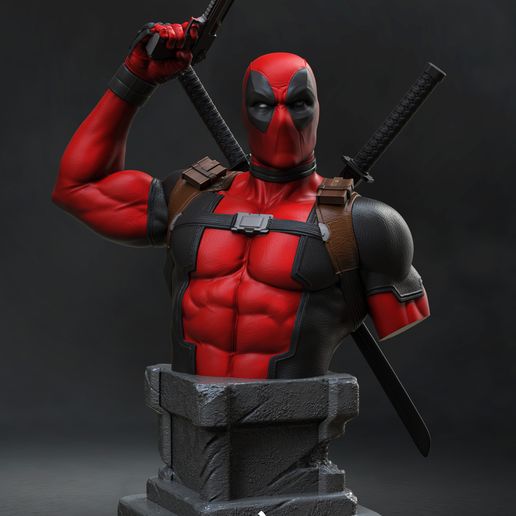 👤 DEADPOOL BUST・ STL File for 3D printing・Cults