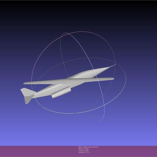 🪶 NASA AD-1 Oblique Wing Model・ STL File for 3D printing・Cults