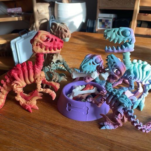 3D printer Flexi Factory Skeleton Raptor Dinosaur (Velociraptor) • made ...