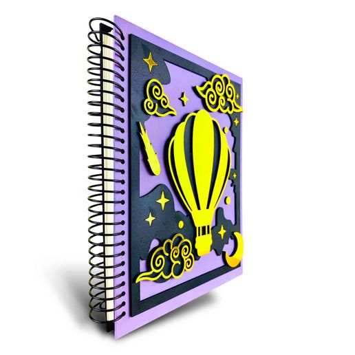 🥵 Hot Air Balloon Notebook Cover Journal Laser Cut Files & SVG Files Template・ 3D File for 3D ...
