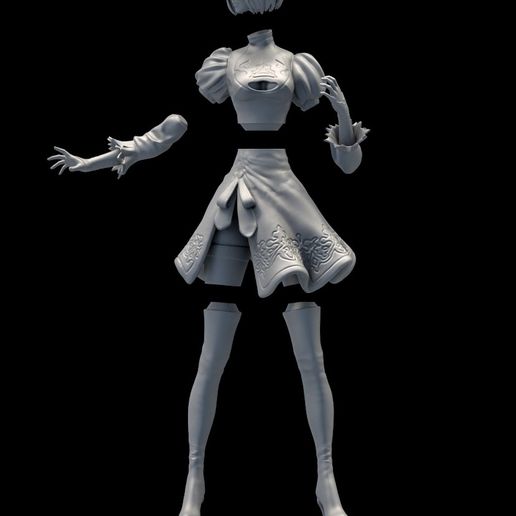👧 2B Nier Automata Assembly・ STL File for ・Cults