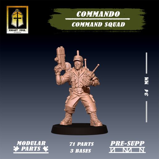 💂 Commando: Command Squad・ 3D File for 3D printing・Cults
