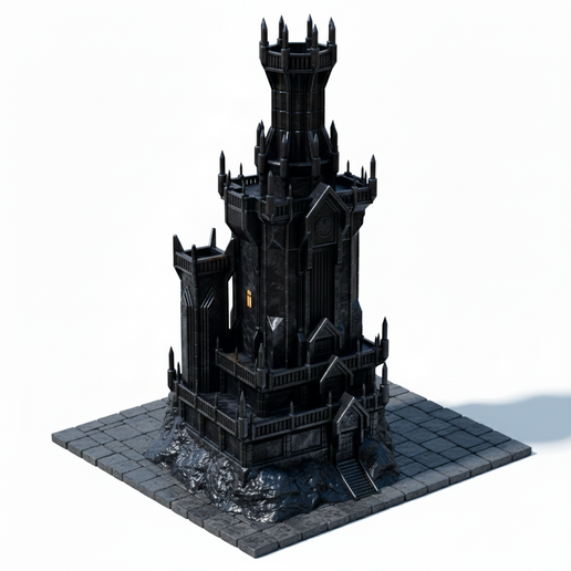 🏗️ Dark Gothic Fortress Tower | Evil Citadel Centerpiece Building・ STL ...
