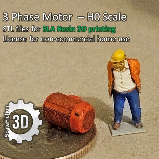 ⚡ 3-Phase Electric Motor H0 Scale - High-Detail SLA STL Model 3D print ...