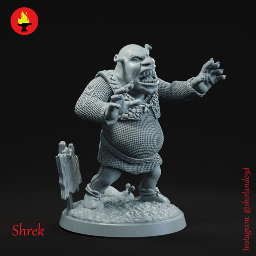 👹 Shrek Dnd Miniature・ STL File for 3D printing・Cults