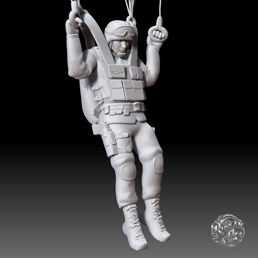 🪖 Military Paratrooper #2・ STL File for 3D printing and CNC machining ...