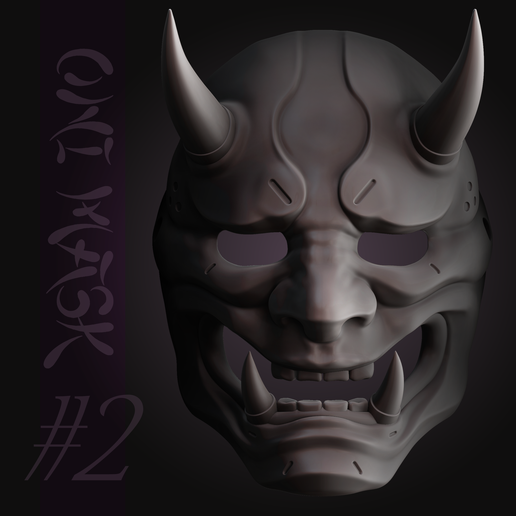 🗡️ Oni mask #2 3d files・ STL File for 3D printing・Cults