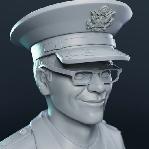 🧑‍ ️ Veteran USAF Pilot Bust・Free STL File for 3D printing・Cults