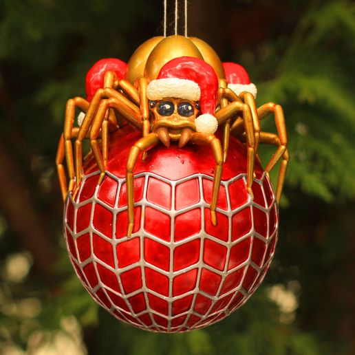 🕷️ Spider Christmas Bauble Ornament・Free STL File for 3D printing・Cults