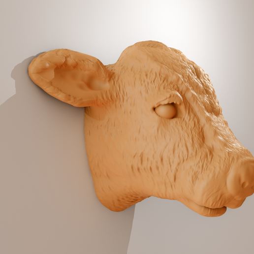 STL file cow calf head wall mount stl 🐄 ・3D printer model to download・Cults