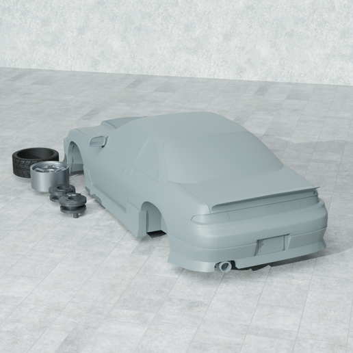 🚗 Nissan Silvia S14 Kouki BN-Sports Kit Car 1:64・ STL File for 3D ...