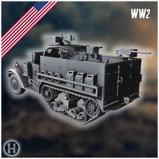 🇺🇸 M3A1 Half-track Armored Personnel Carrier - USA US Army Western ...