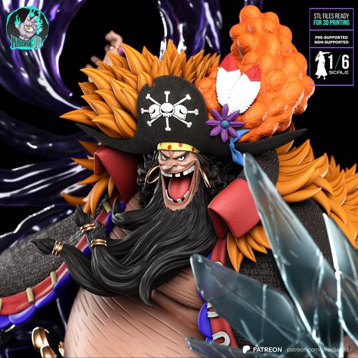 🎨 Blackbeard (Marshall D. Teach) ONE PIECE - STL ready for 3D Printing ...