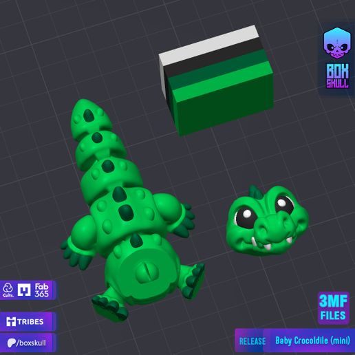 👶 BABY CROCODILE - KEYCHAIN - MINI・ 3D File for 3D printing・Cults