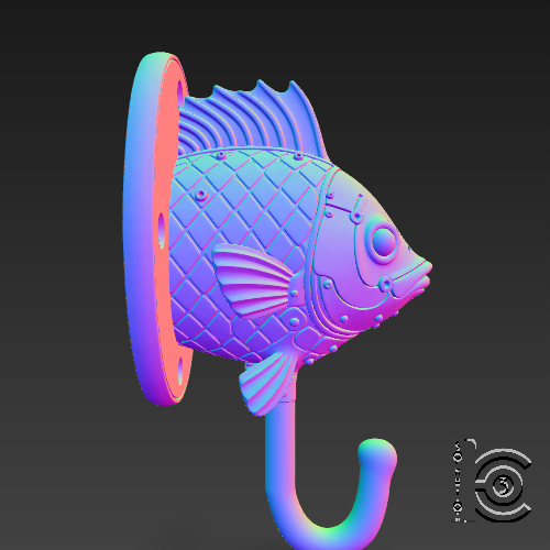 🐠 Fish Hook - Wall Mount Edition・ STL File for 3D printing・Cults