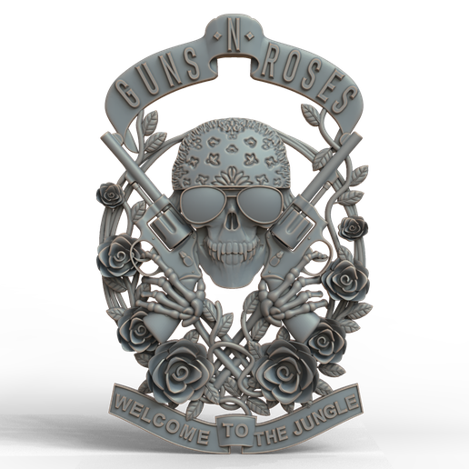 3D file 3D Model STL File for CNC Router Laser & 3D Printer 2545. GUNS N ROSES_no background 📁 ...