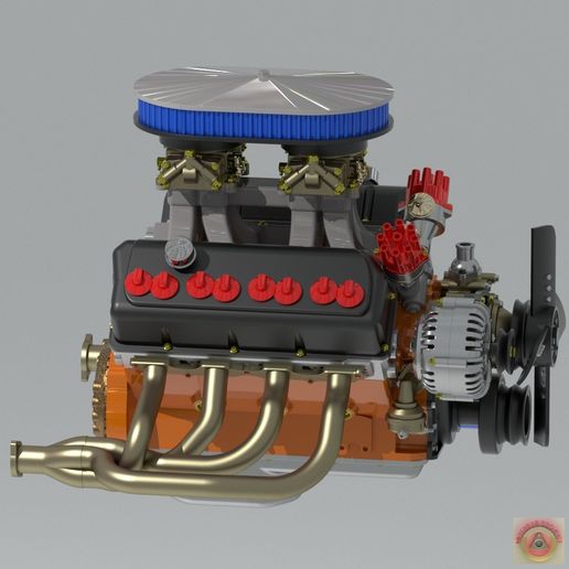 🔌 DODGE HEMI 426 PRO STOCK DUAL PLUG - ENGINE・ STL File for 3D printing ...