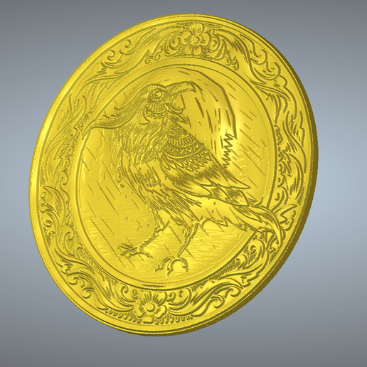 🐦 Crow Medallion Relief CNC・Archivo STL para Mecanizado CNC - Corte por ...