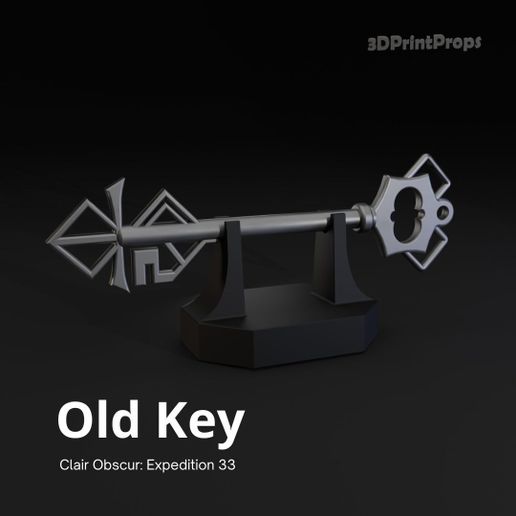 👴 Old Key from Expedition 33 with stand・ STL File for 3D printing・Cults