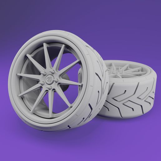 🛞 Rohana RC10 style - Scale Model Wheel set - 19-20" - Rims and Tyre ...