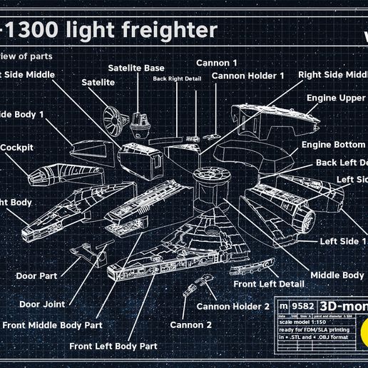 ⭐ YT-1300 light freighter・ 3D File for 3D printing・Cults