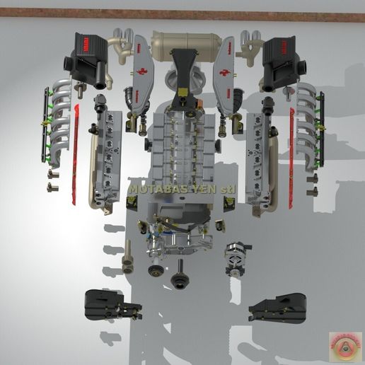 💭 FERRARI 512 TR - ENGINE・ STL File for 3D printing・Cults